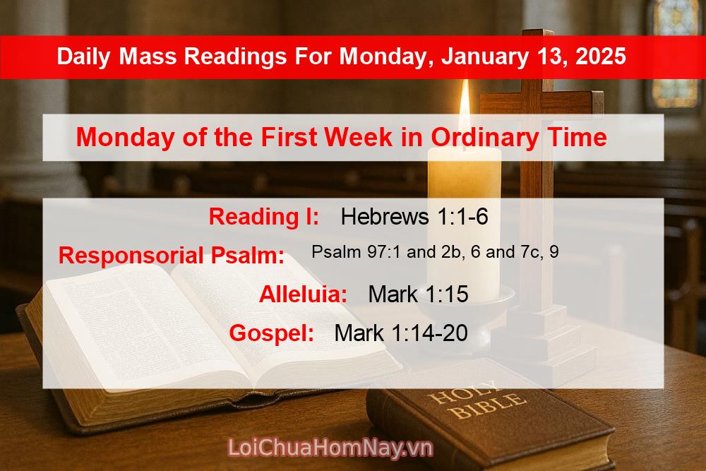 Daily Mass Readings For Monday, January 13, 2025 (Readings, Gospel, and ...