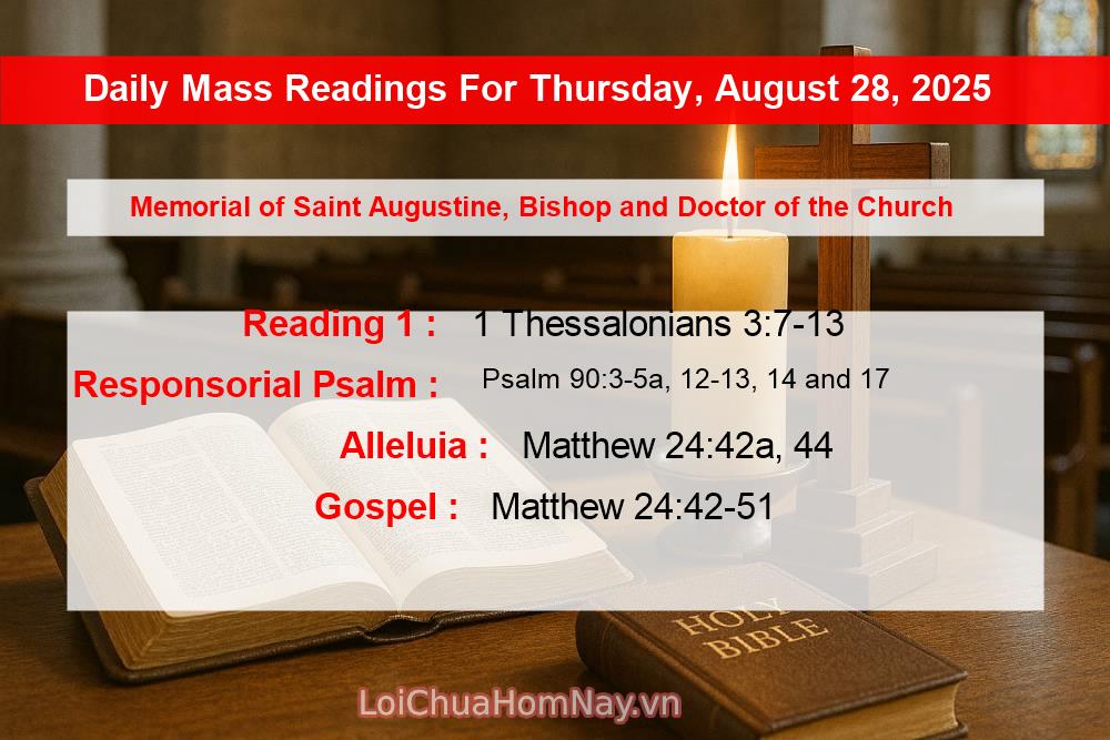 Daily Mass Readings For Thursday, August 28, 2025 (Readings, Gospel, and Reflection)