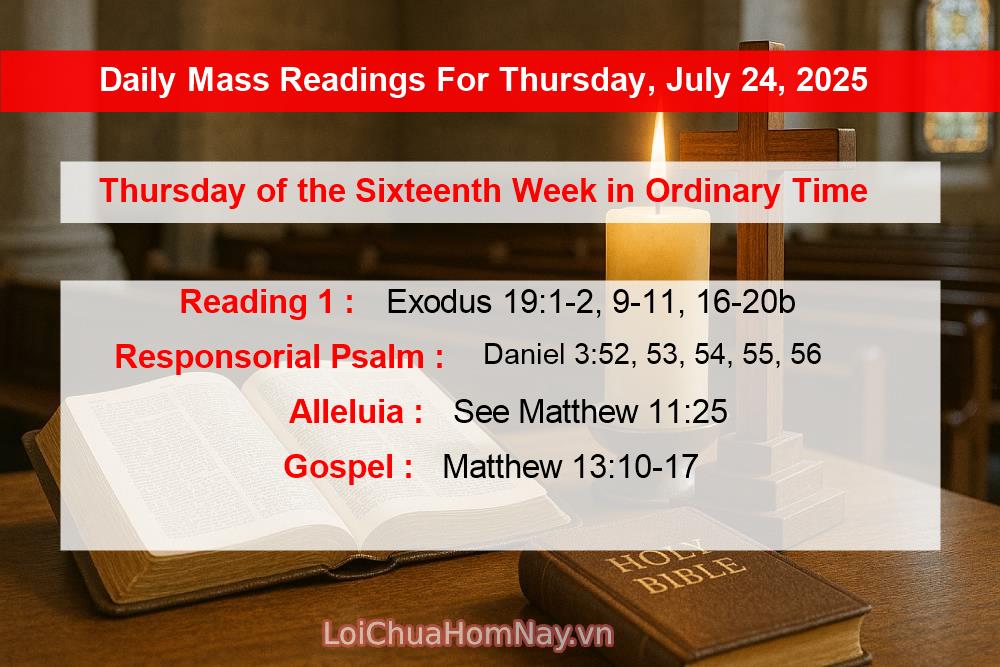 Daily Mass Readings For Thursday, July 24, 2025 (Readings, Gospel, and ...