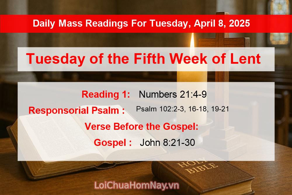 Daily Mass Readings For Tuesday, April 8, 2025 (Readings, Gospel, and ...