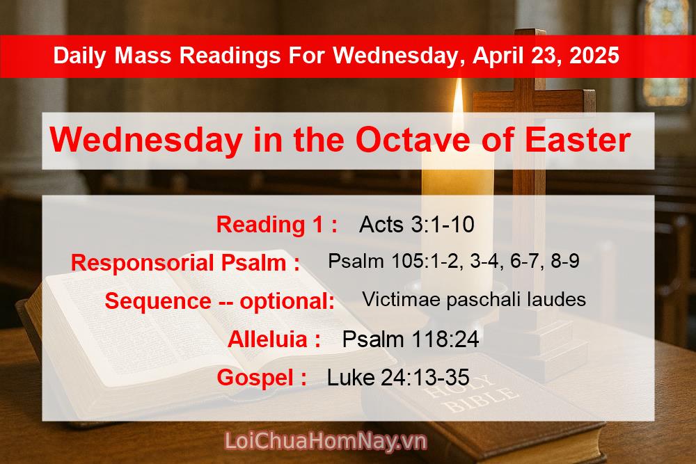 Daily Mass Readings For Wednesday, April 23, 2025 (Readings, Gospel, and Reflection)