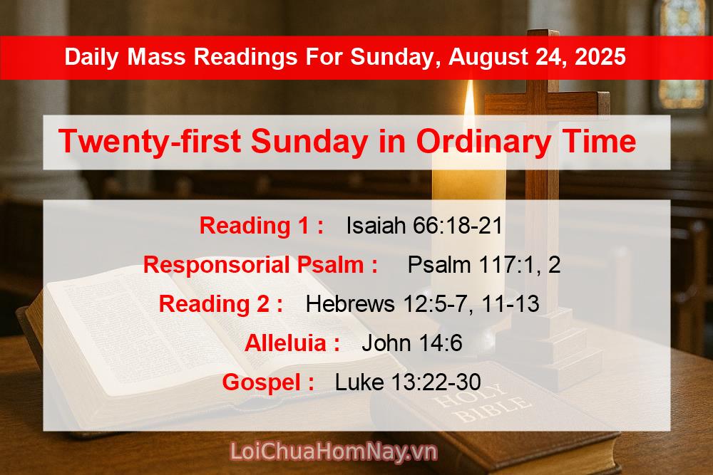 Daily Mass Readings For Sunday, August 24, 2025 (Readings, Gospel, and ...
