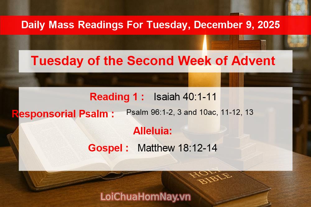 Daily Mass Readings For Tuesday, December 9, 2025 (Readings, Gospel ...